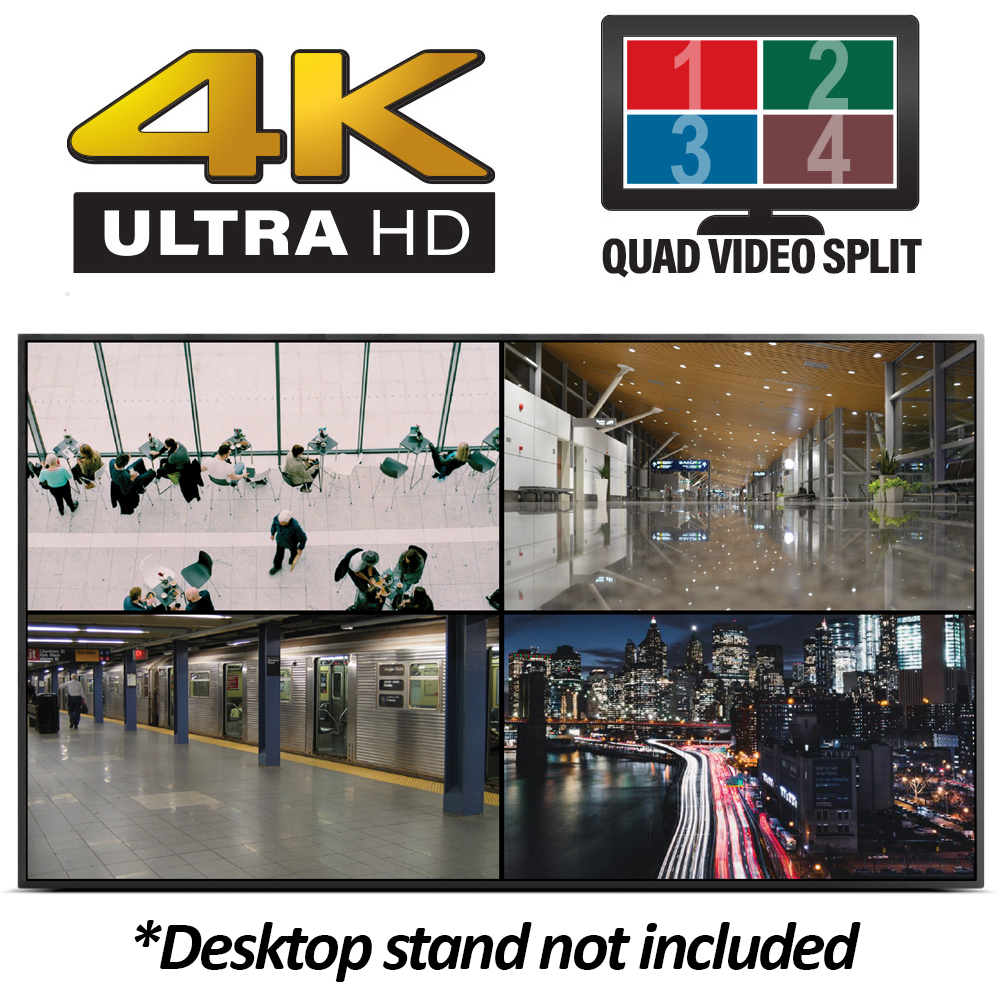 43" 4K Security CCTV Monitor with Quad Video Splitter